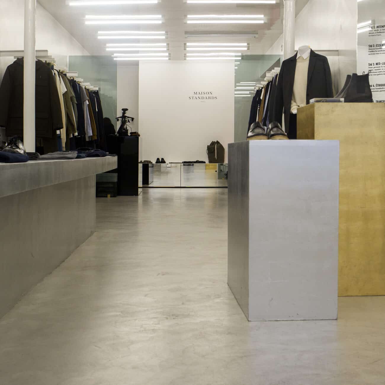 Boutiques & magasins en béton ciré - Matières Marius Aurenti